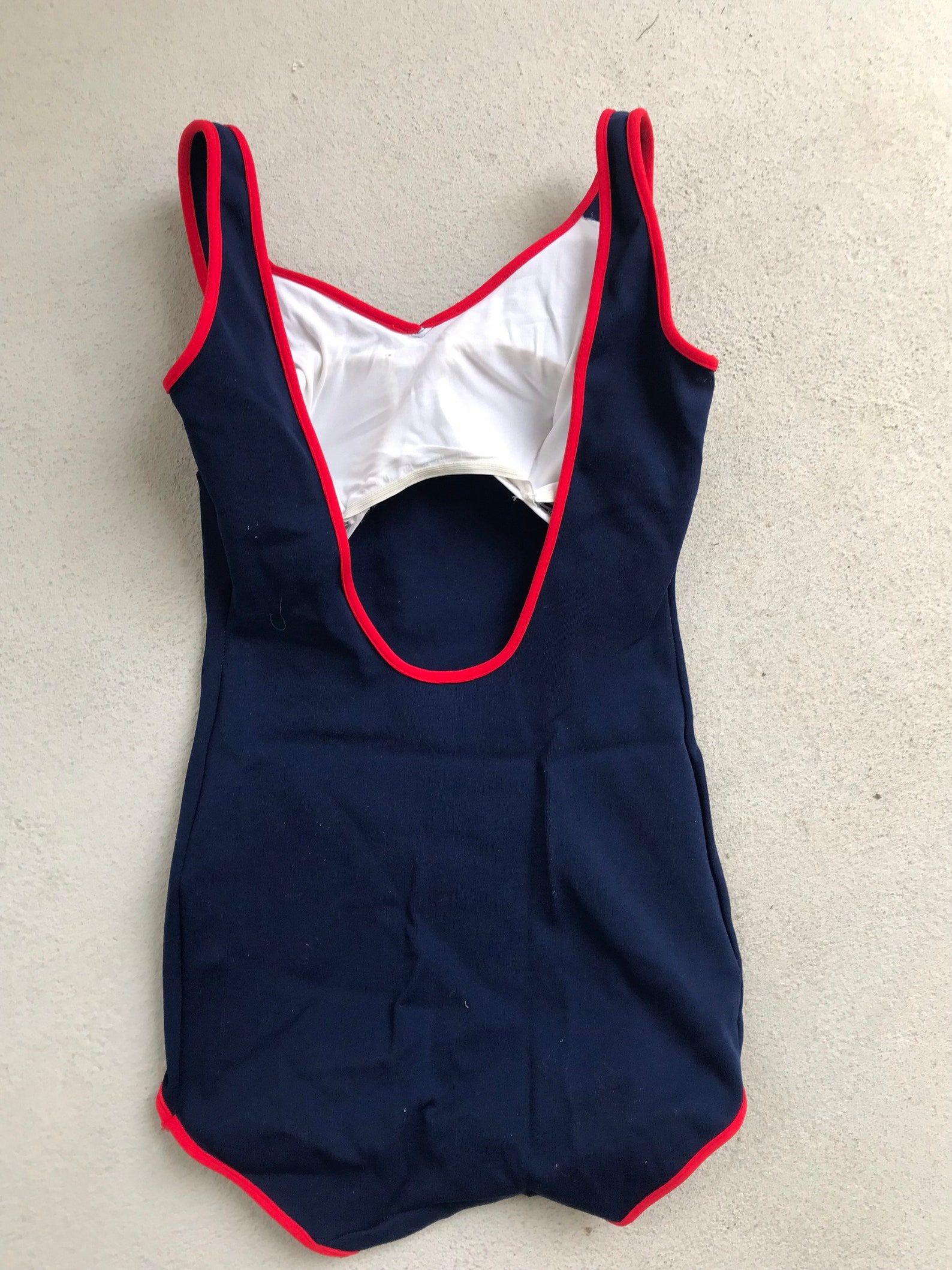 Vintage Bathing Suit / Small - Medium Swimsuit / 1960's Dark Blue Red ...