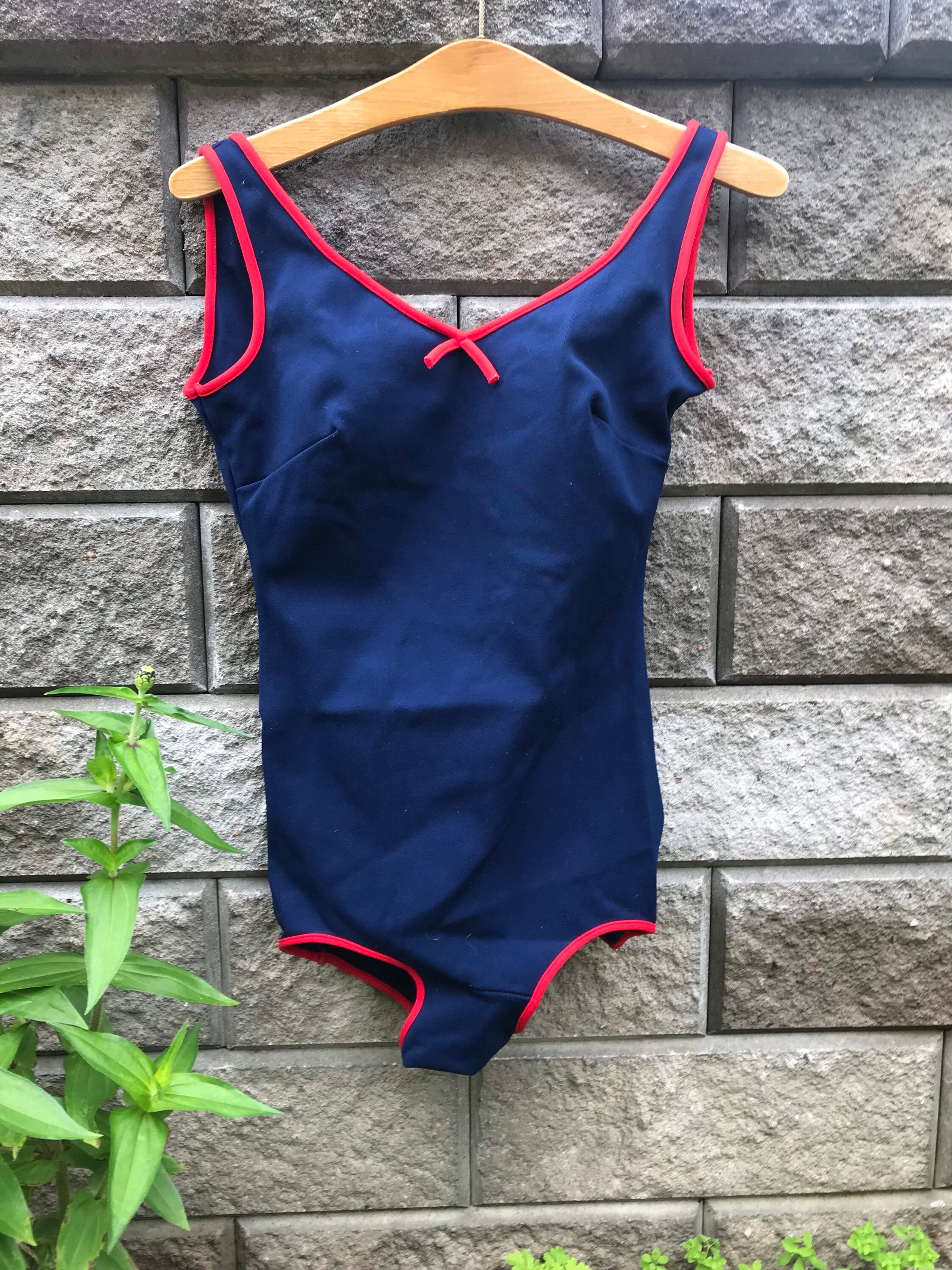 Vintage Bathing Suit / Small - Medium Swimsuit / 1960's Dark Blue Red ...