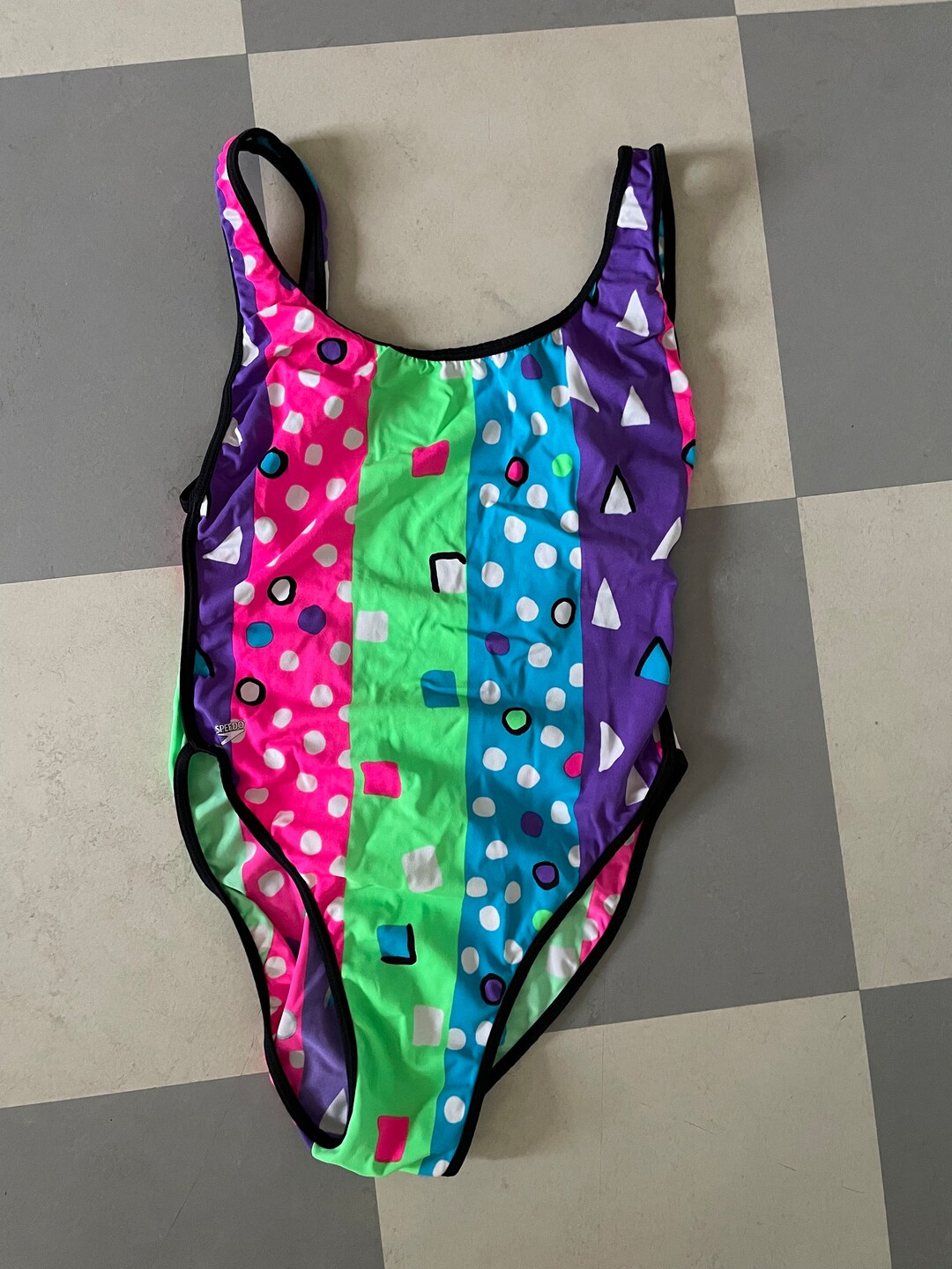 Vintage Speedo Swimsuit: 80s/90s Psychedelic Neon One Piece (EUR 42) - Etsy