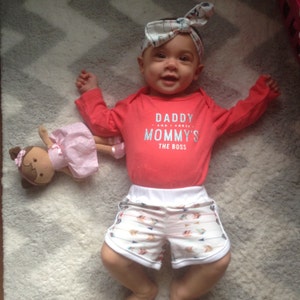 Baby Lounge Shorts in Mint With White Buck Head Fabric - Etsy