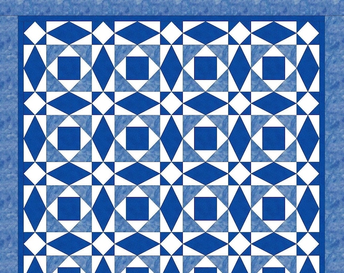 PDF Pattern for Storm at Sea Quilt ,with Template Patterns Twin and ...