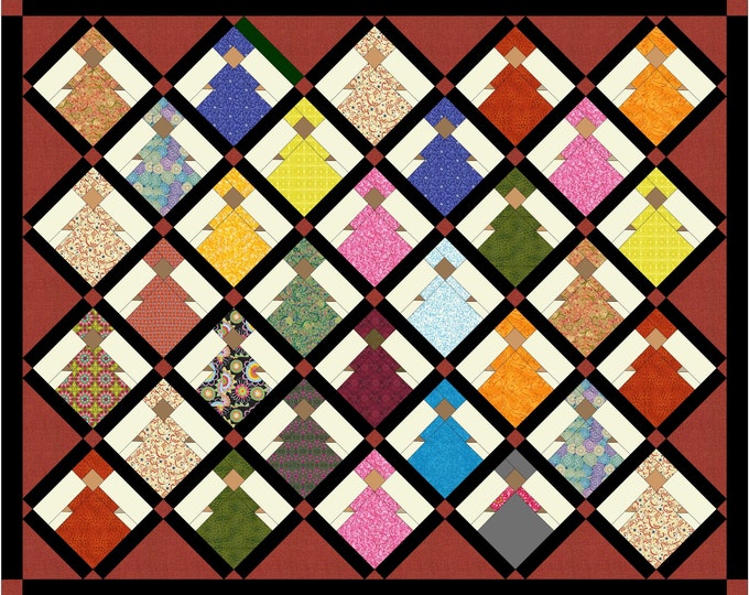PDF African Queen Pattern for 2 Sizes of Quilt Tops 65"x65", 85"x85" - Etsy