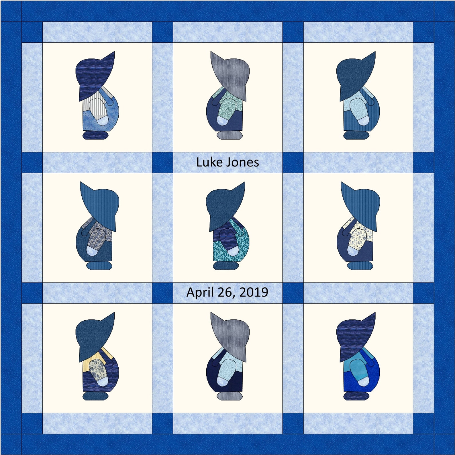 Mailed Overall Sam Baby Quilt Pattern Comes With Physical Templates and ...