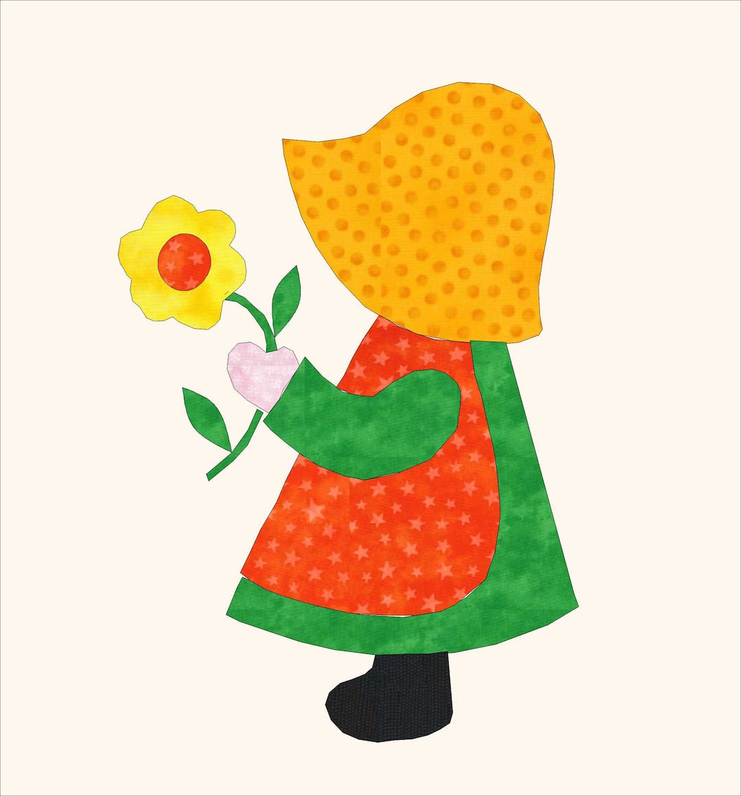 PDF Sunbonnet Sue With Flower Pattern - Etsy