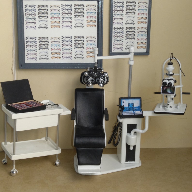 Doll Miniature Handcrafted Medical Optometry Set Eye Doctor 1/12th ...