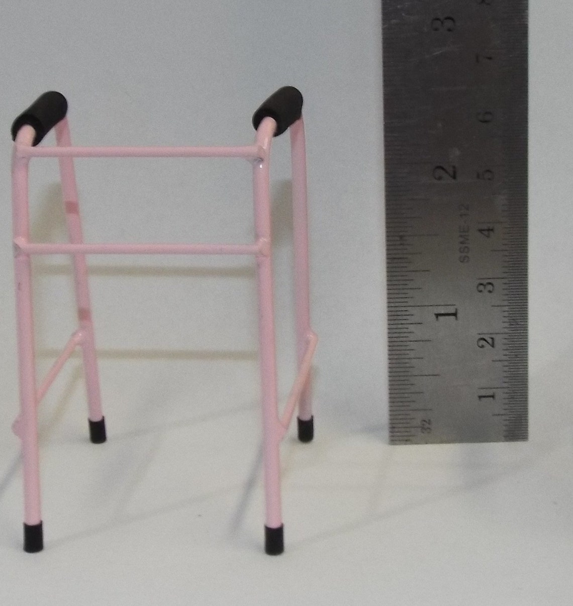 Dollhouse Miniature Handcrafted Medical Walker Metal 1/12th Scale Pink ...