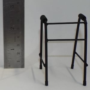 Dollhouse Miniature Handcrafted Medical Walker Metal 1/12th Scale Black ...