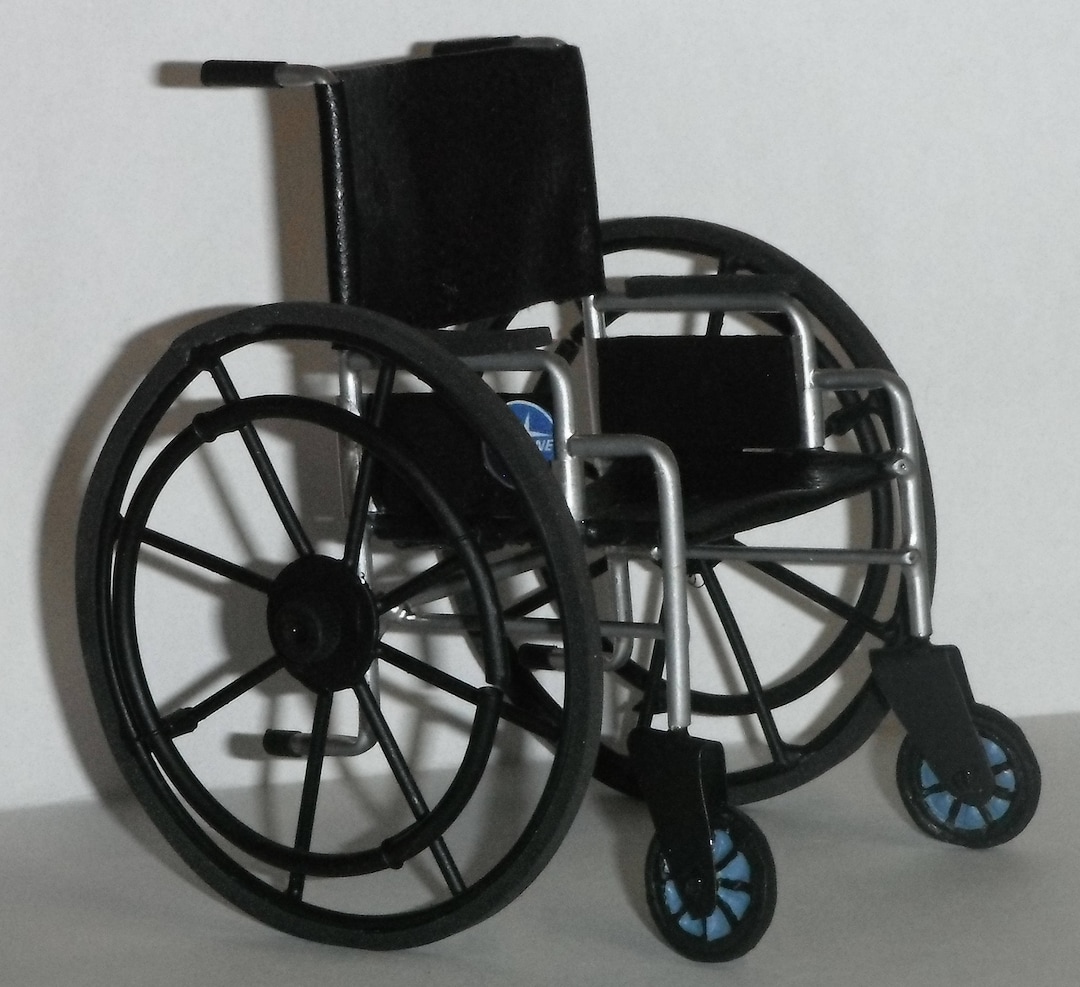 Dollhouse Miniature Handcrafted Medical Wheelchair Black 1/12th Scale ...