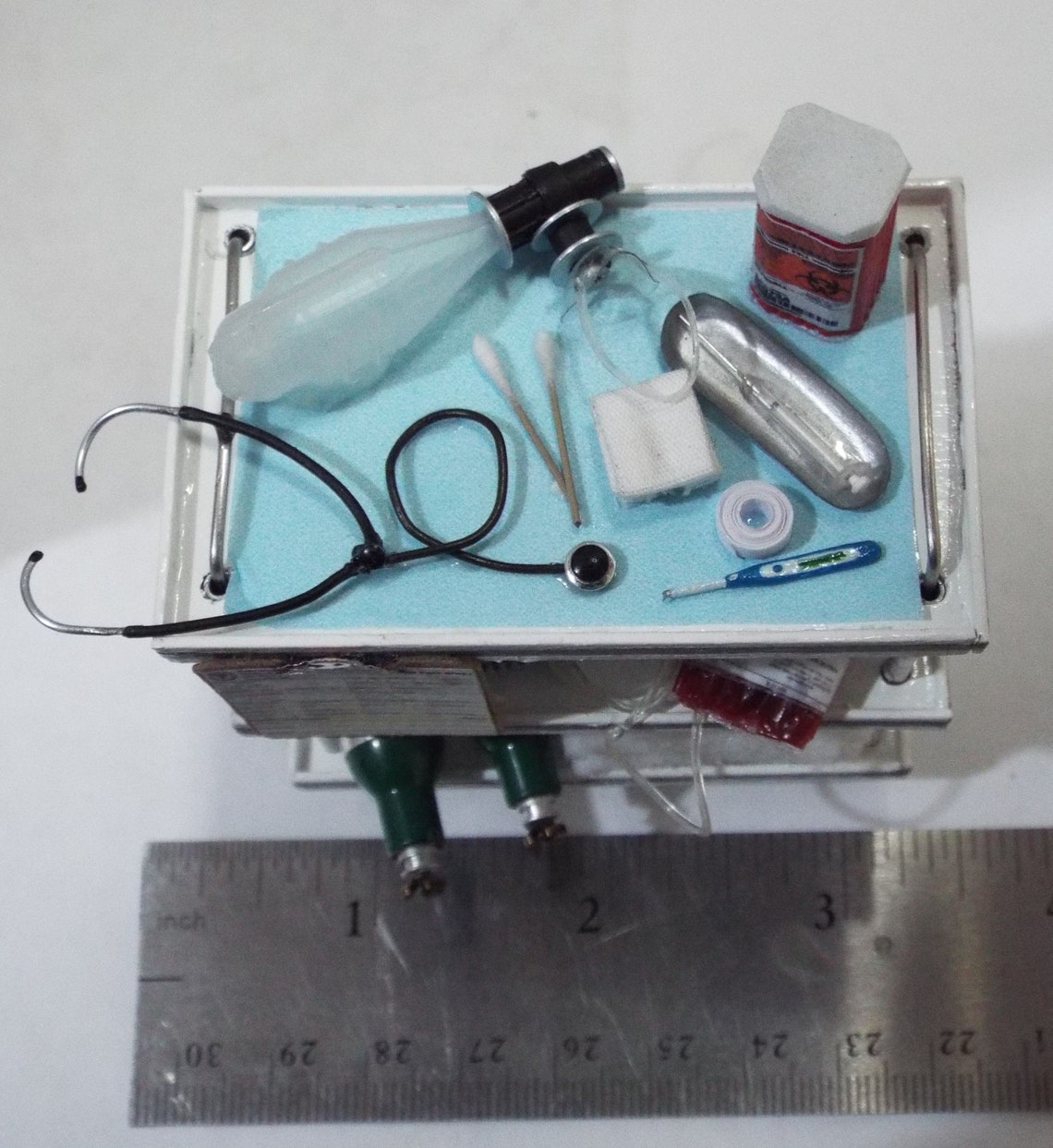 Dollhouse Miniature Handcrafted Medical Hospital ER Cart 1/12th Scale ...