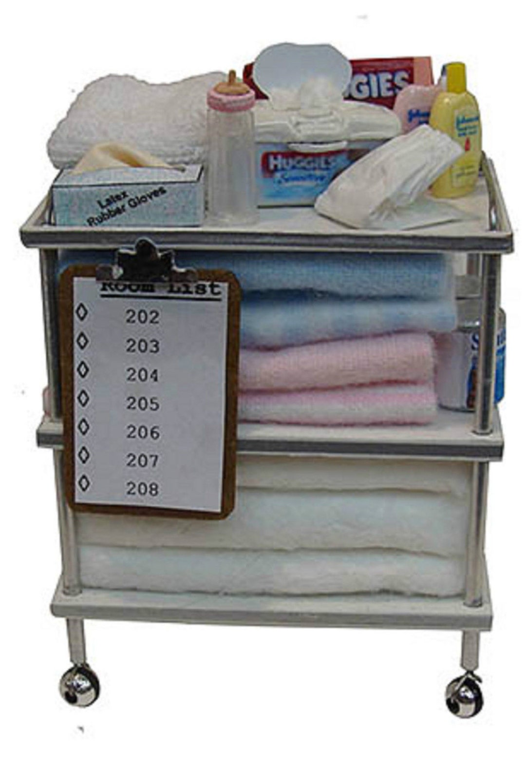 Dollhouse Miniature Handcrafted Medical Neonatal Cart Infant Baby 1 ...