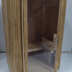 Doll Miniature Handcrafted SPA Sauna Box Wooden 1/12th Scale Dollhouse ...