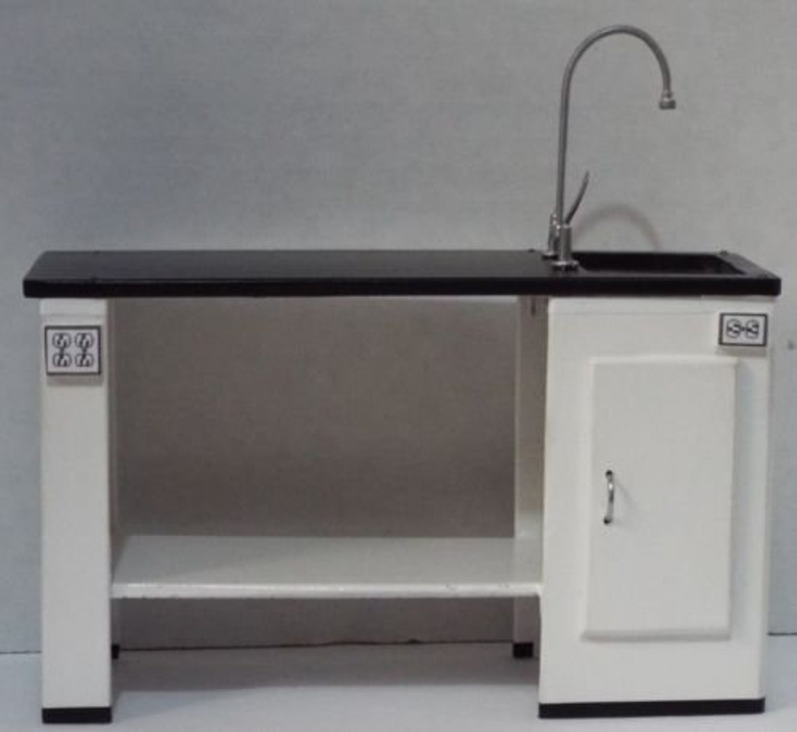 Dollhouse Miniature Handcrafted Hospital Science Laboratory Table Sink ...
