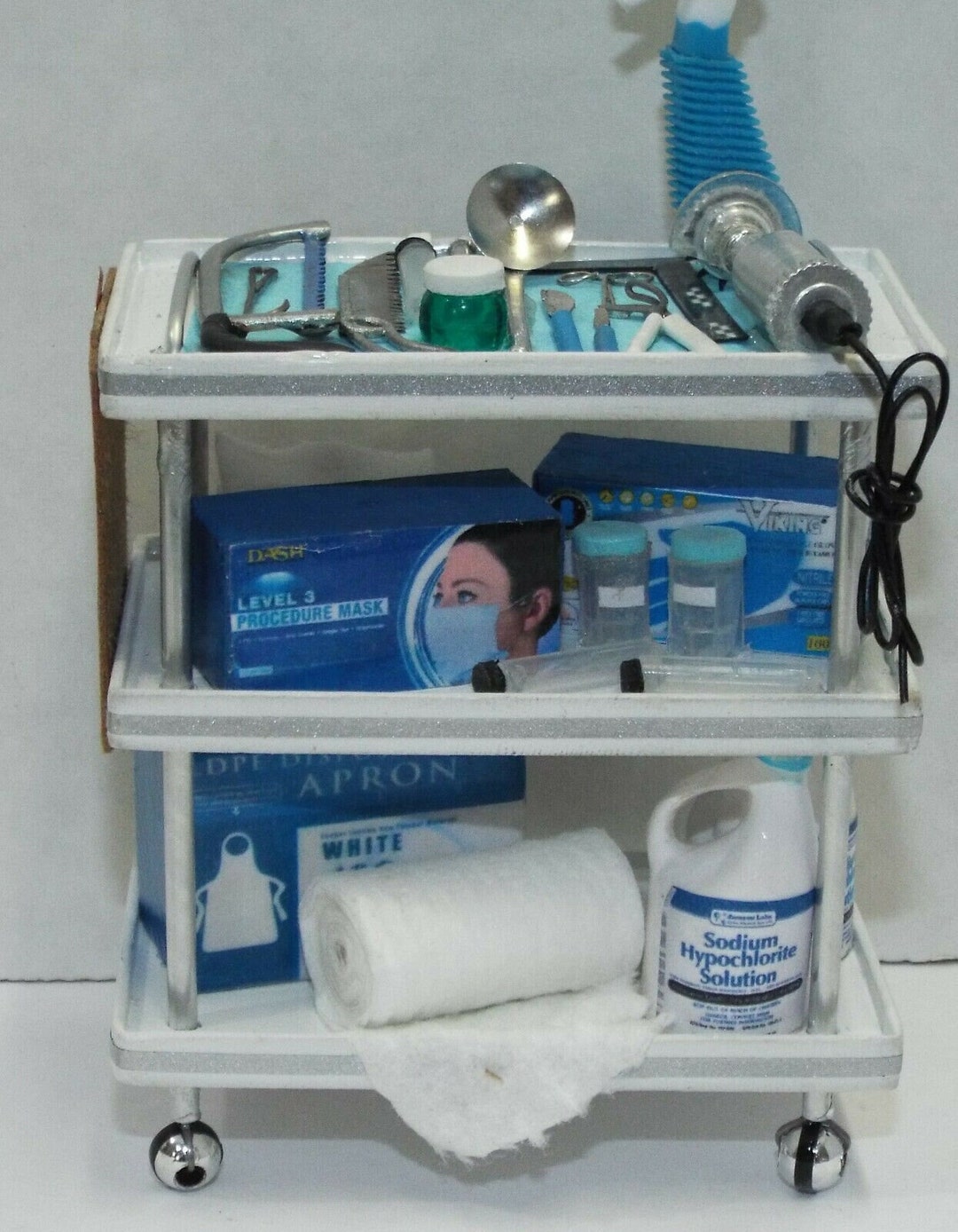 Dollhouse Miniature Handcrafted Medical Hospital Autopsy Morgue Cart 1 ...