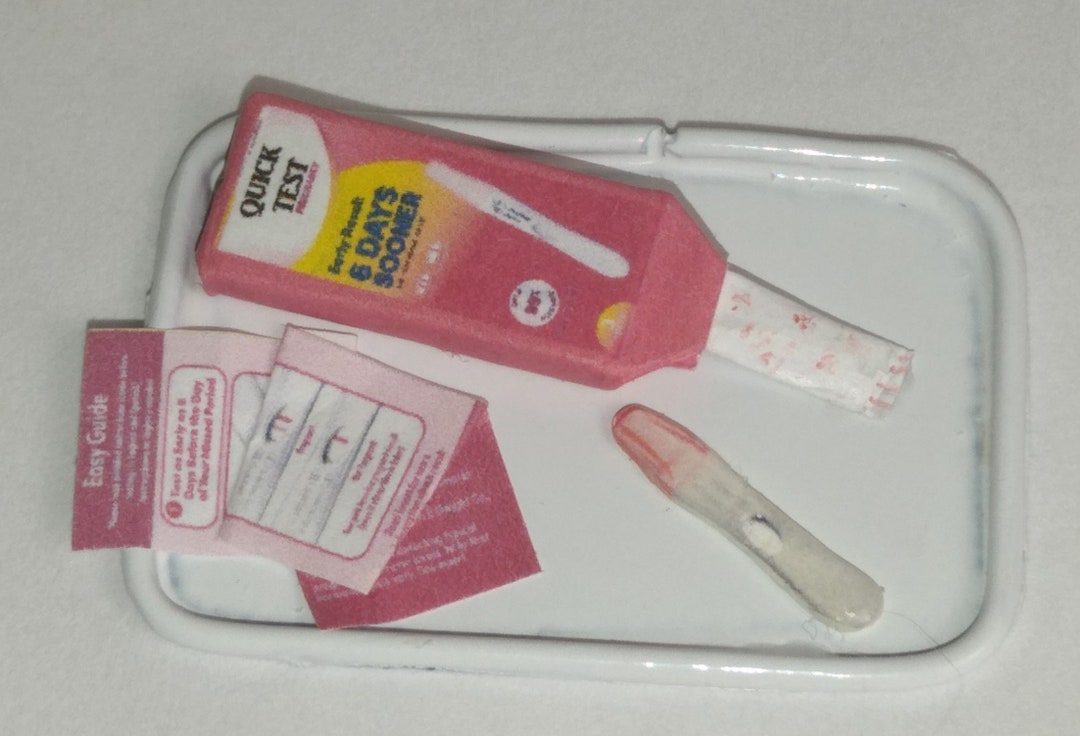 Doll Miniature Handcrafted Medical Pregnancy Test Tray 1/12th Scale ...