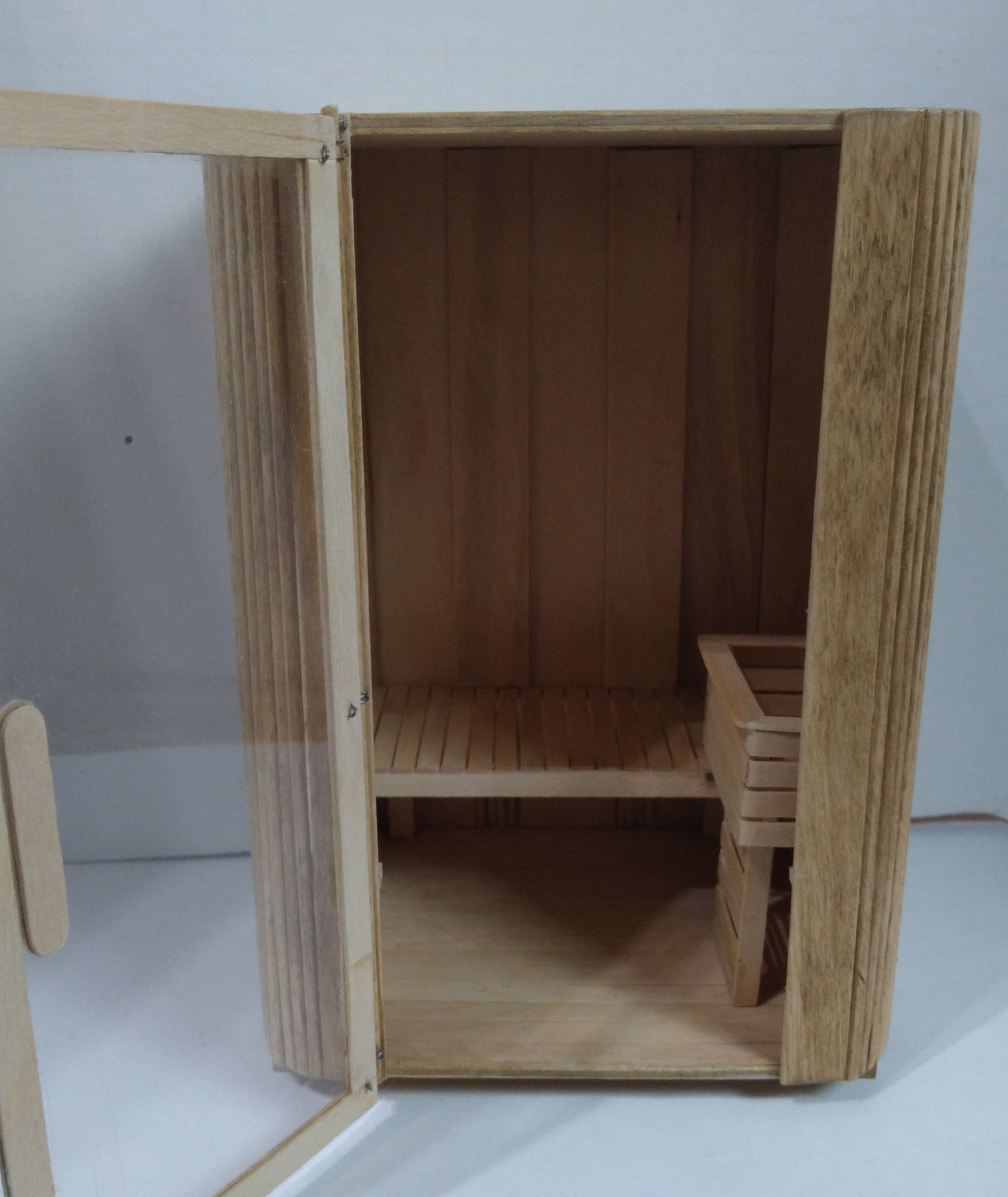 Doll Miniature Handcrafted SPA Sauna Box Wooden 1/12th Scale Dollhouse ...