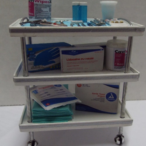 Dollhouse Miniature Handcrafted Medical Hospital Dental Cart - Etsy