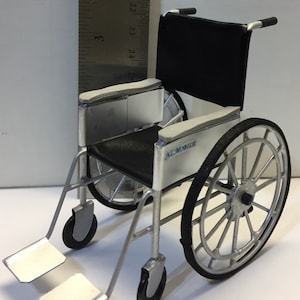 Doll Miniature Handcrafted Medical Wheelchair Black 1/12th Scale ...