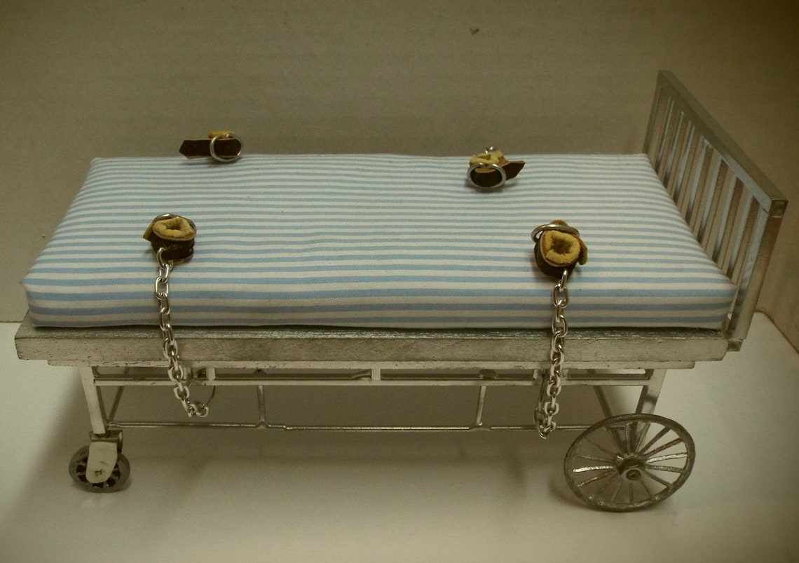 Dollhouse Miniature Handcrafted Victorian Medical Asylum Hospital Bed 1 ...