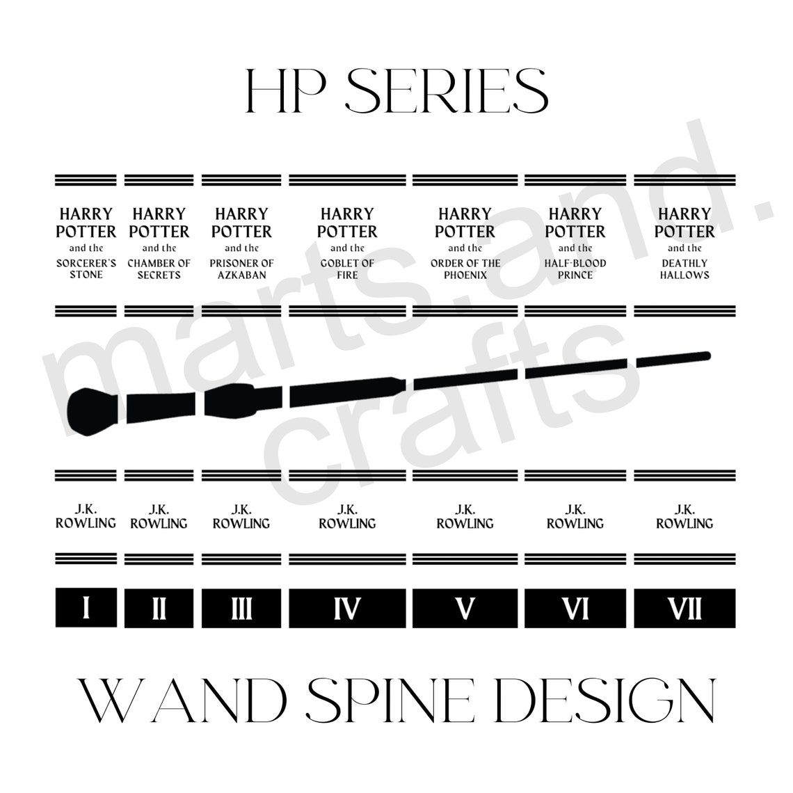 Harry Bookbinding SPINE Design PNG File, Vinyl Book Cover Design, Cover ...