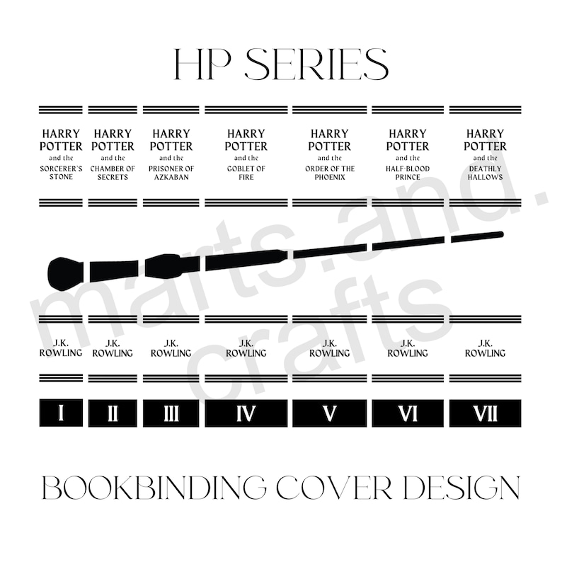 Harry Wand Bookbinding Cover Design PNG File, Vinyl Book Cover Design ...