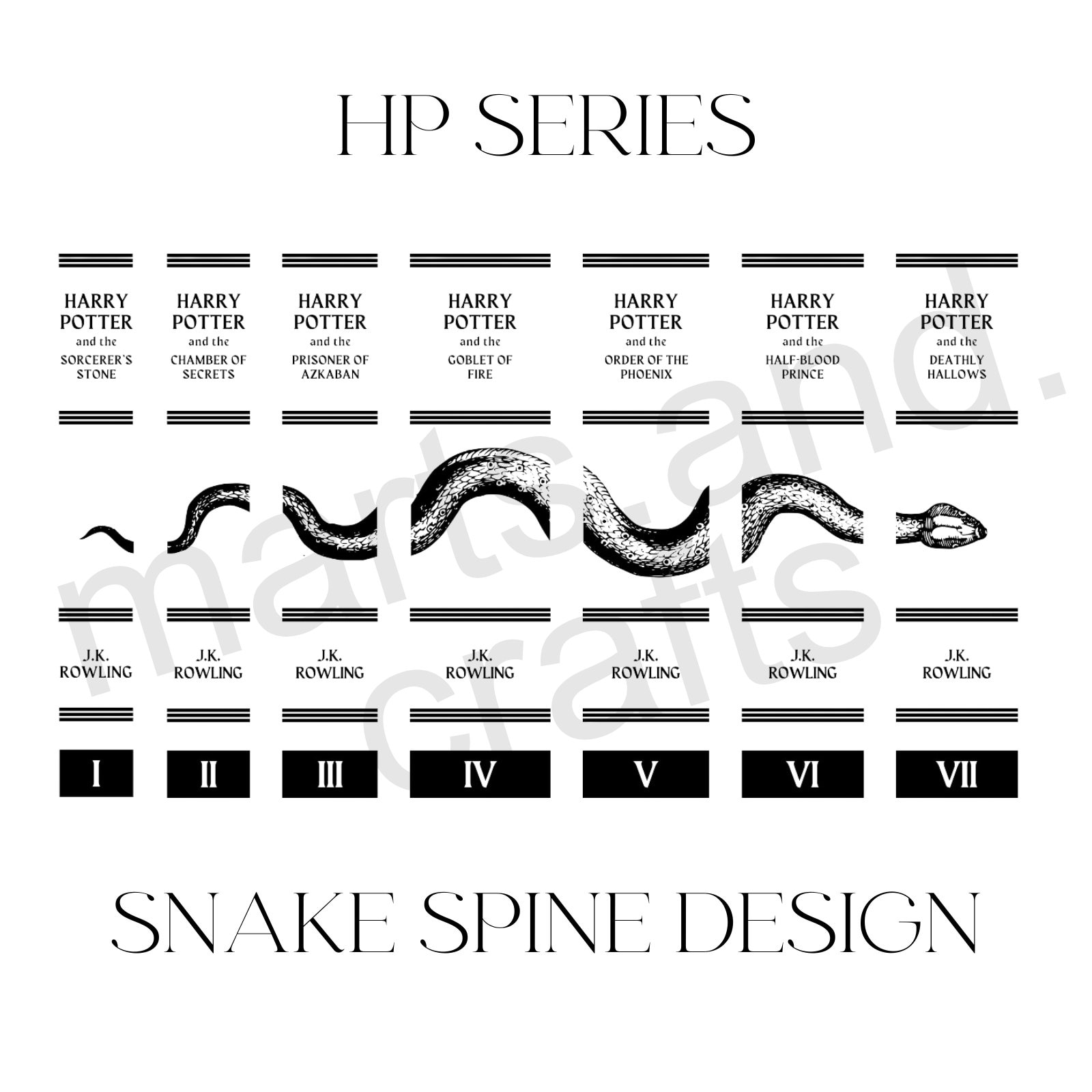 Harry Bookbinding SPINE Design PNG File, Vinyl Book Cover Design, Cover ...