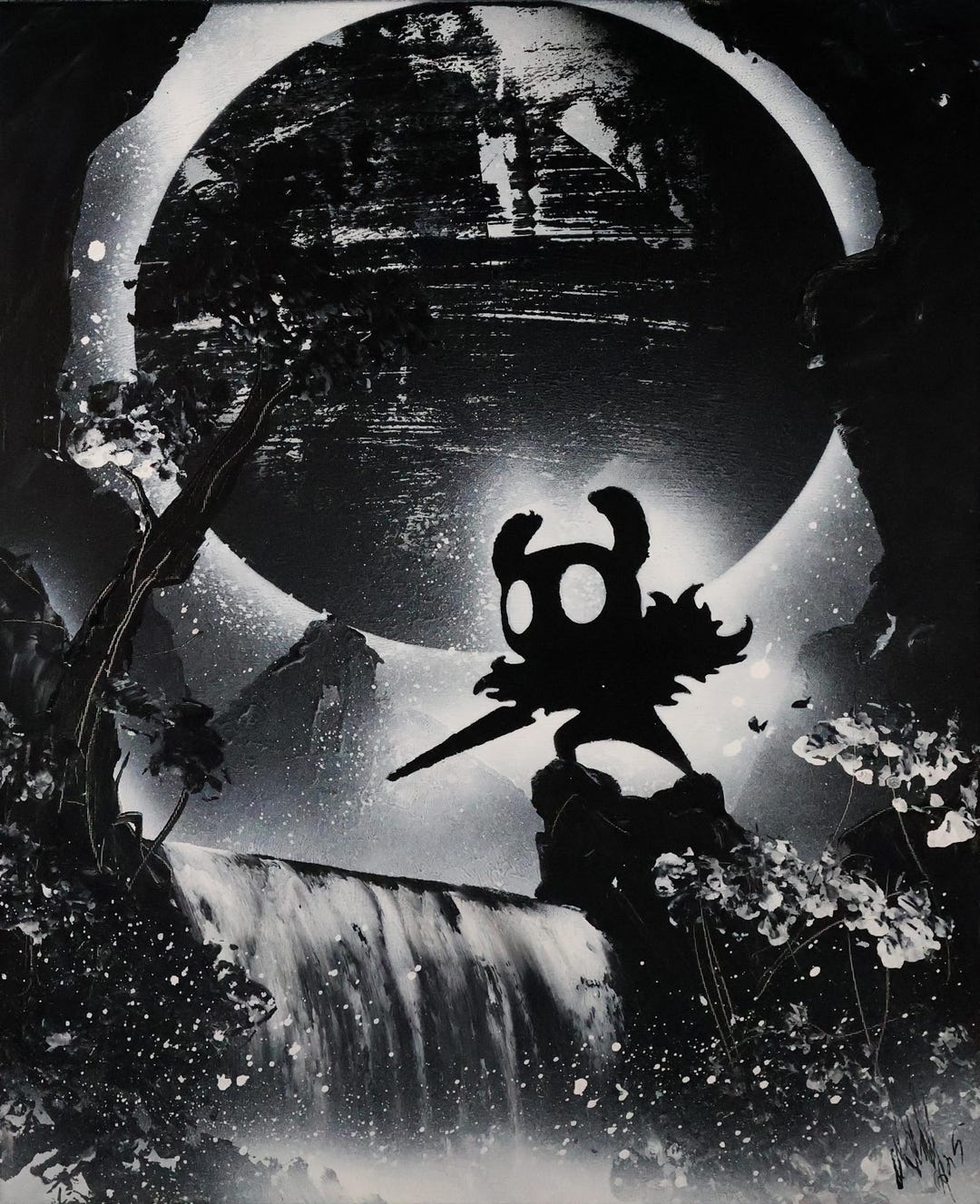 Knight- Time to Fight the Moon - Spray Paint Art on Stretched Canvas ...