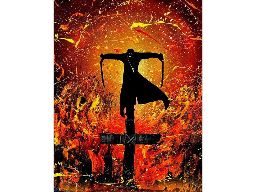 Bayonets for Days- Alaxander Anderson - Hellsing Acrylic Painting - Etsy