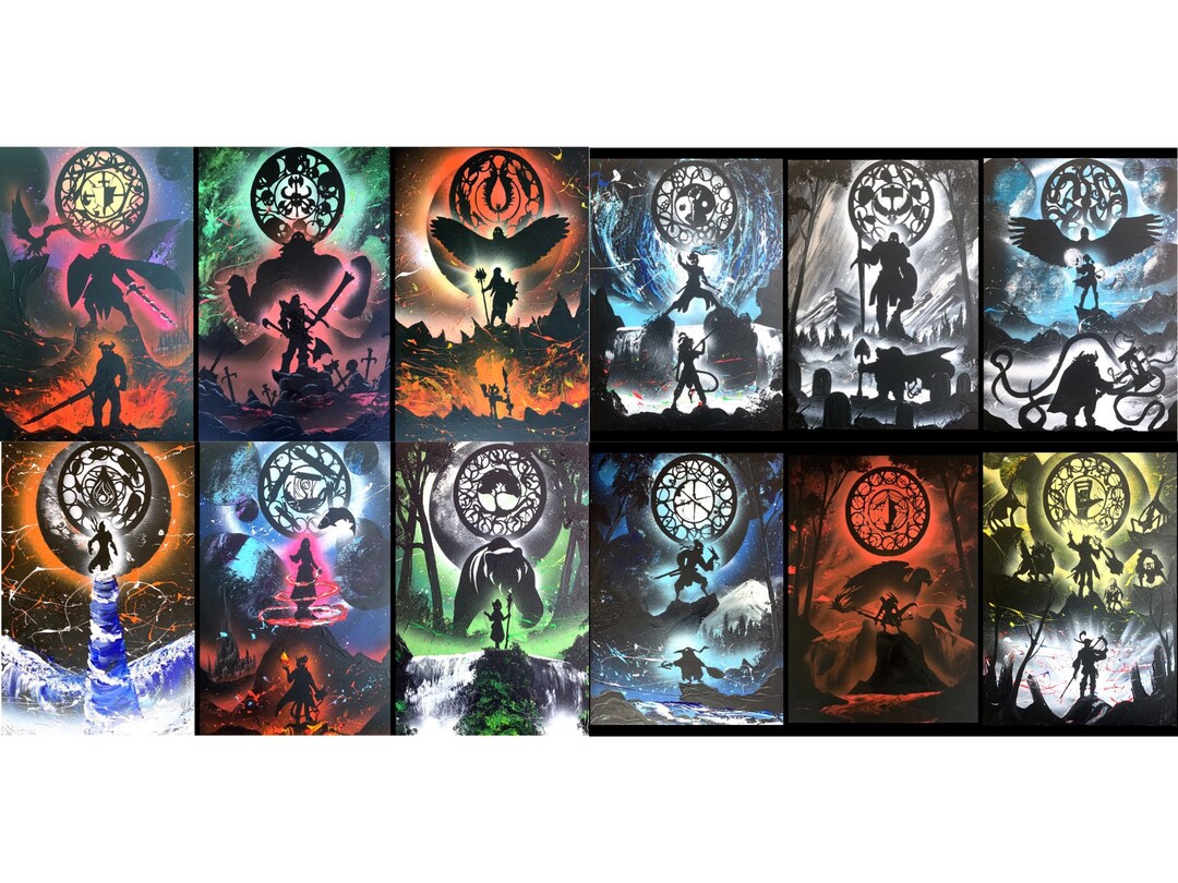 All 12 Classes Dungeons and Dragons Class Spray Paint and Acrylic on ...