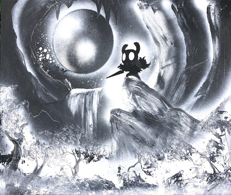 Knight- Time to Fight the Moon - Spray Paint Art on Stretched Canvas ...