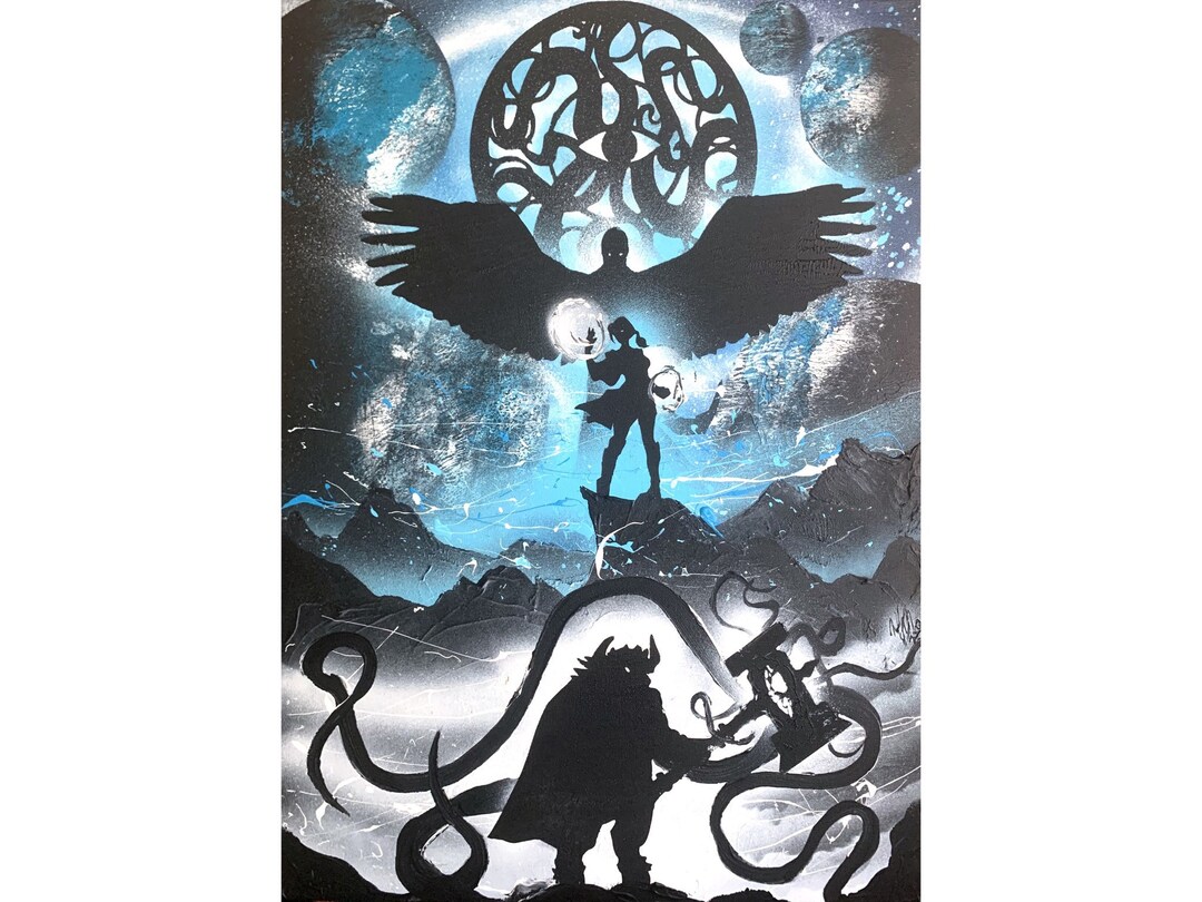 Warlock- Dungeons and Dragons Class - Spray Paint and Acrylic on Canvas ...