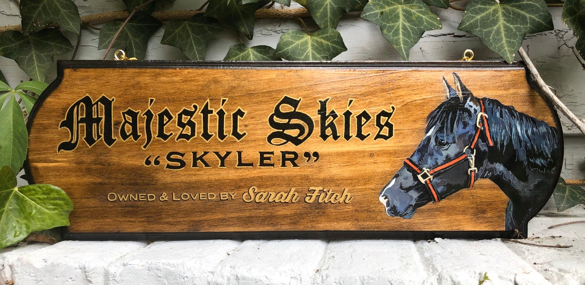 Custom Handpainted Portrait Stall Sign - Etsy