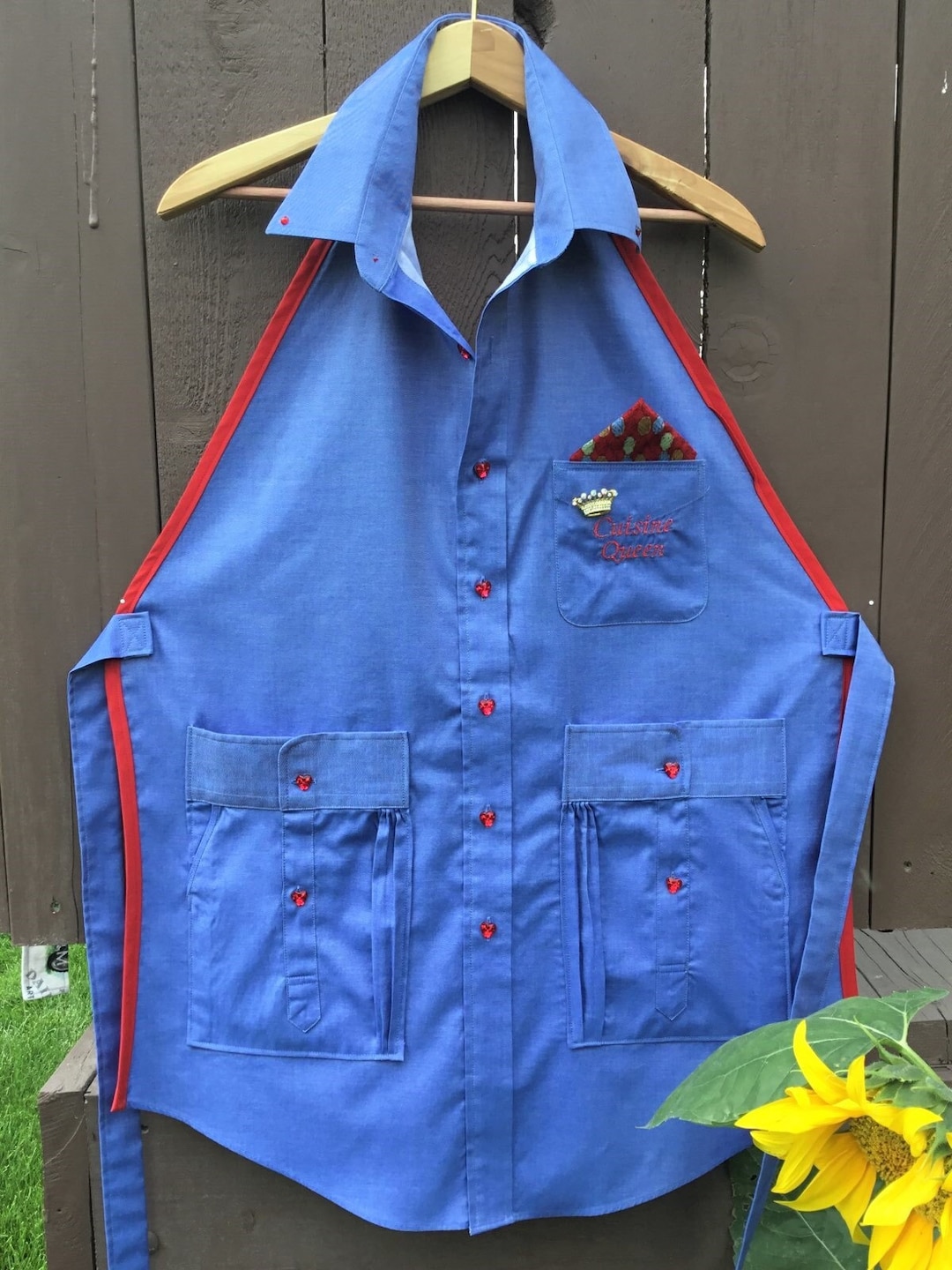 Apron, Repurposed Apron, Unique Apron, Unique Gift, Embellished Apron ...