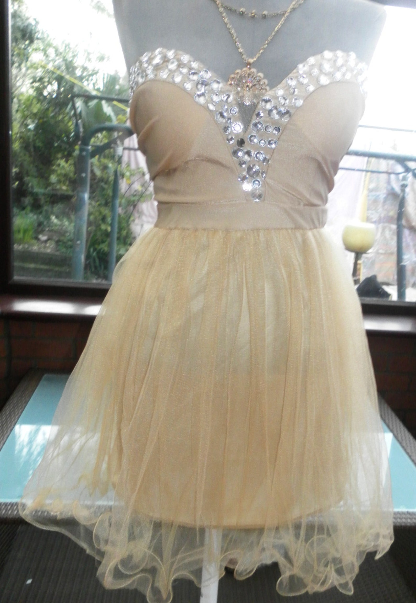 SALE Pale Gold Dress Prom Clubbing Party Evening Cocktail - Etsy UK