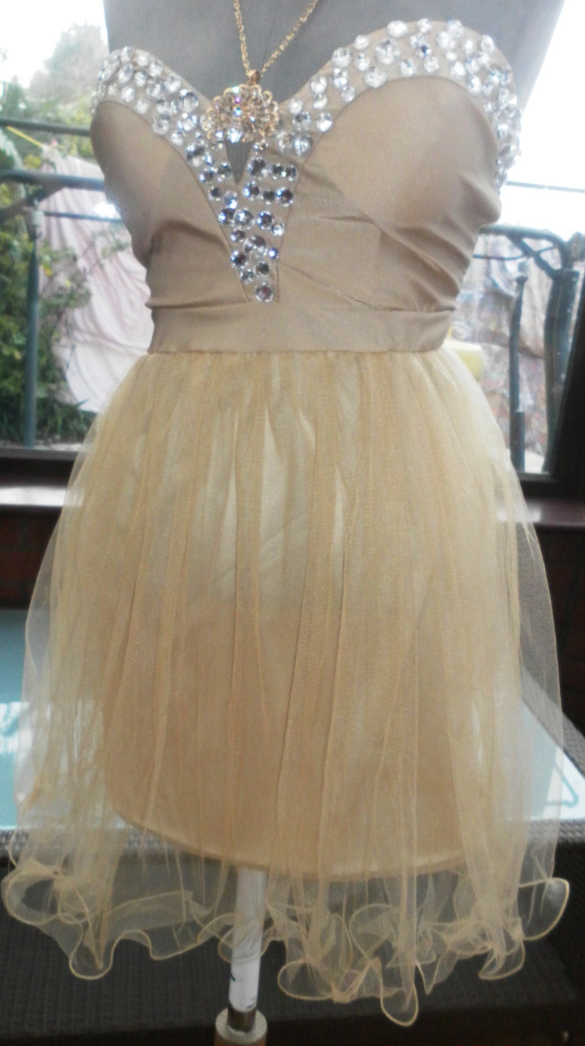 SALE Pale Gold Dress Prom Clubbing Party Evening Cocktail - Etsy UK