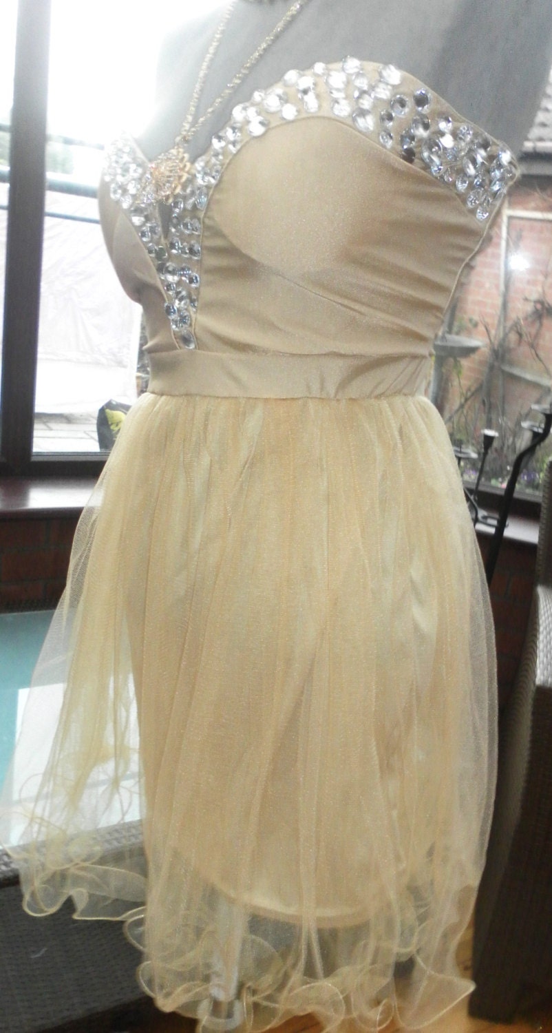 SALE Pale Gold Dress Prom Clubbing Party Evening Cocktail - Etsy UK