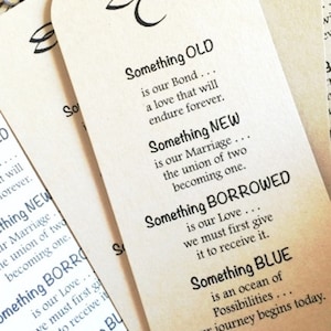 Something Borrowed Something Blue Poem Bookmark | Etsy