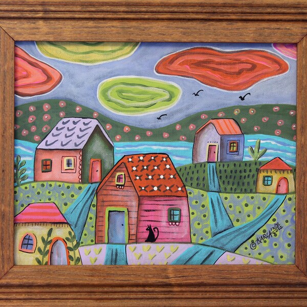 Folk Art Landscape - Etsy