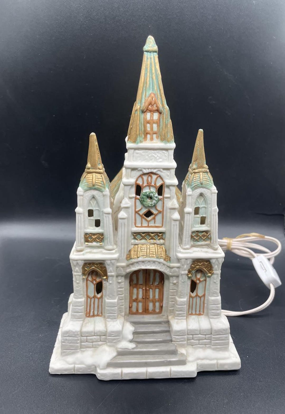 Vintage 1993 Mercuries USA Porcelain Christmas Village Victorian Church ...