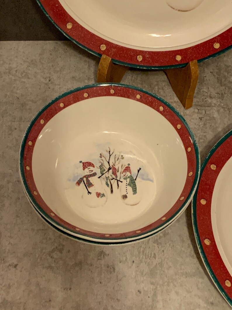 Vintage Royal Seasons Snowman Stoneware Dishes and Bowls - Etsy