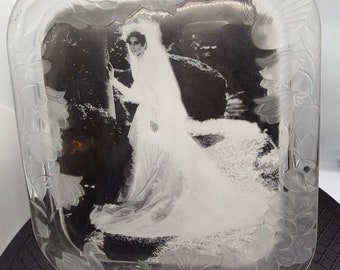 Rare Unique Vintage Frosted Glass Photo/picture Frame 4x6 Photo Frame ...