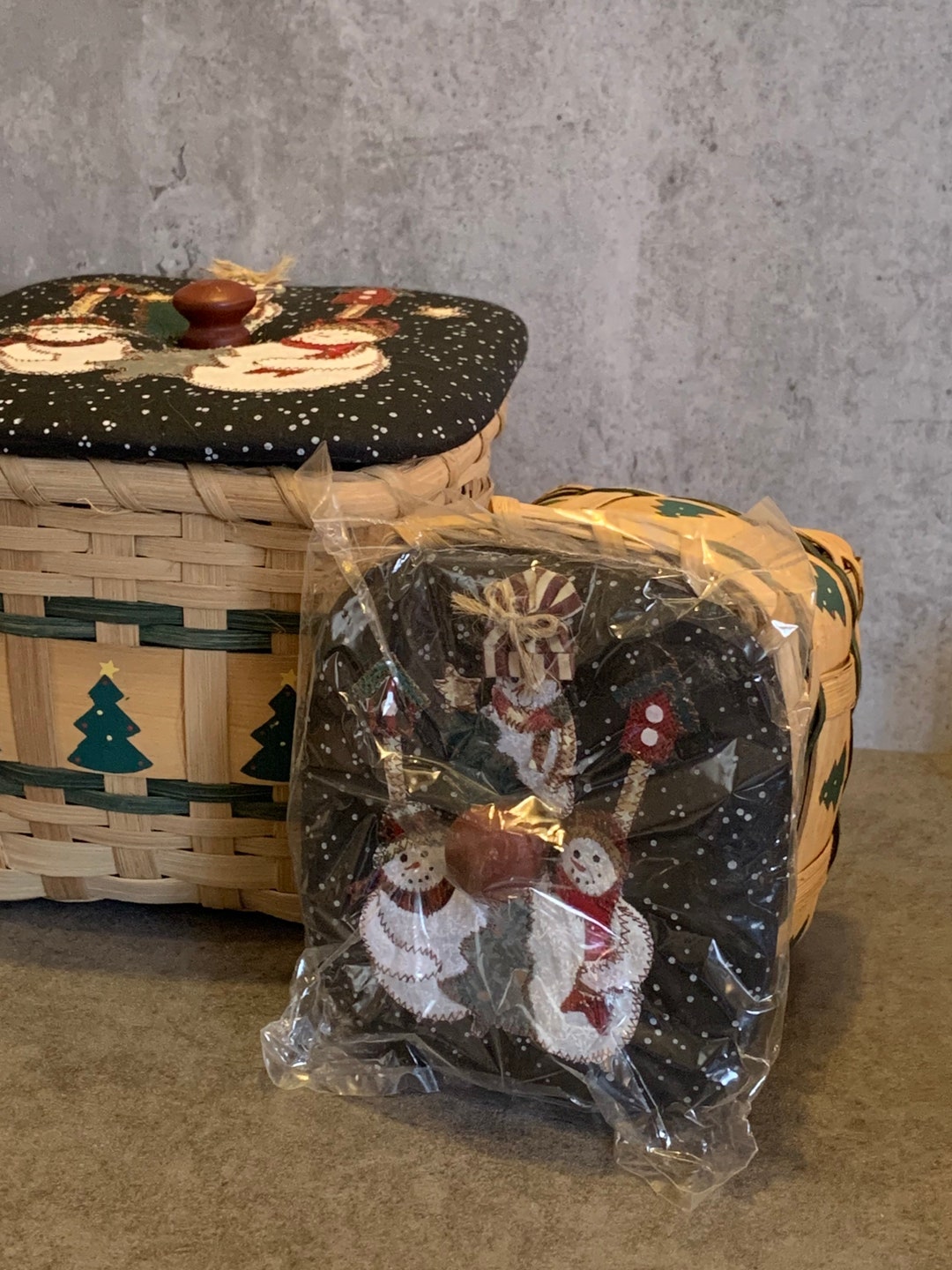 New Vintage Snowman Nesting Baskets - Etsy