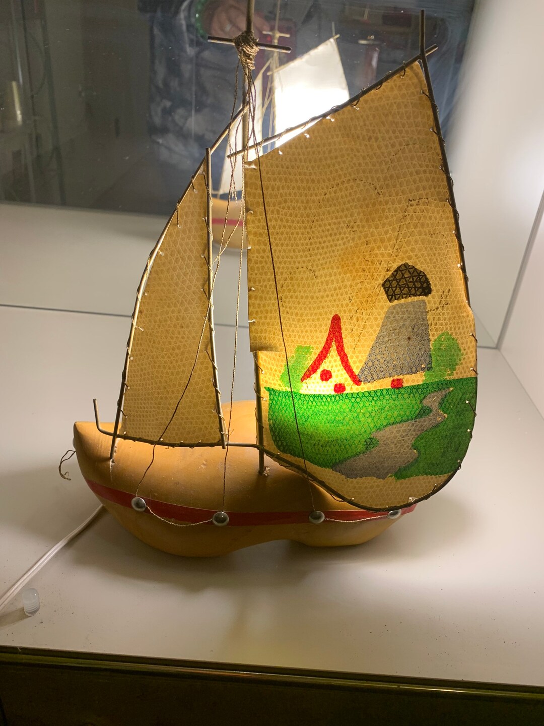 Vintage Dutch Wood Shoe Lamp Excellent Working Condition - Etsy