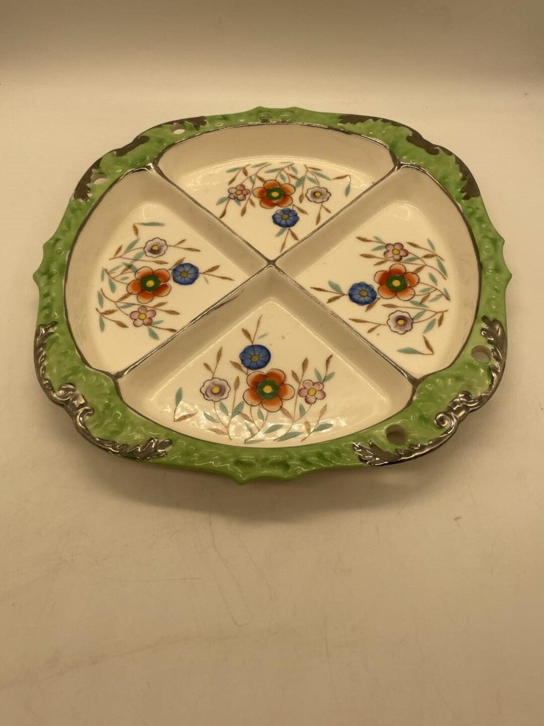 Vintage Japanese Lusterware Hand Painted Divided Dish - Etsy