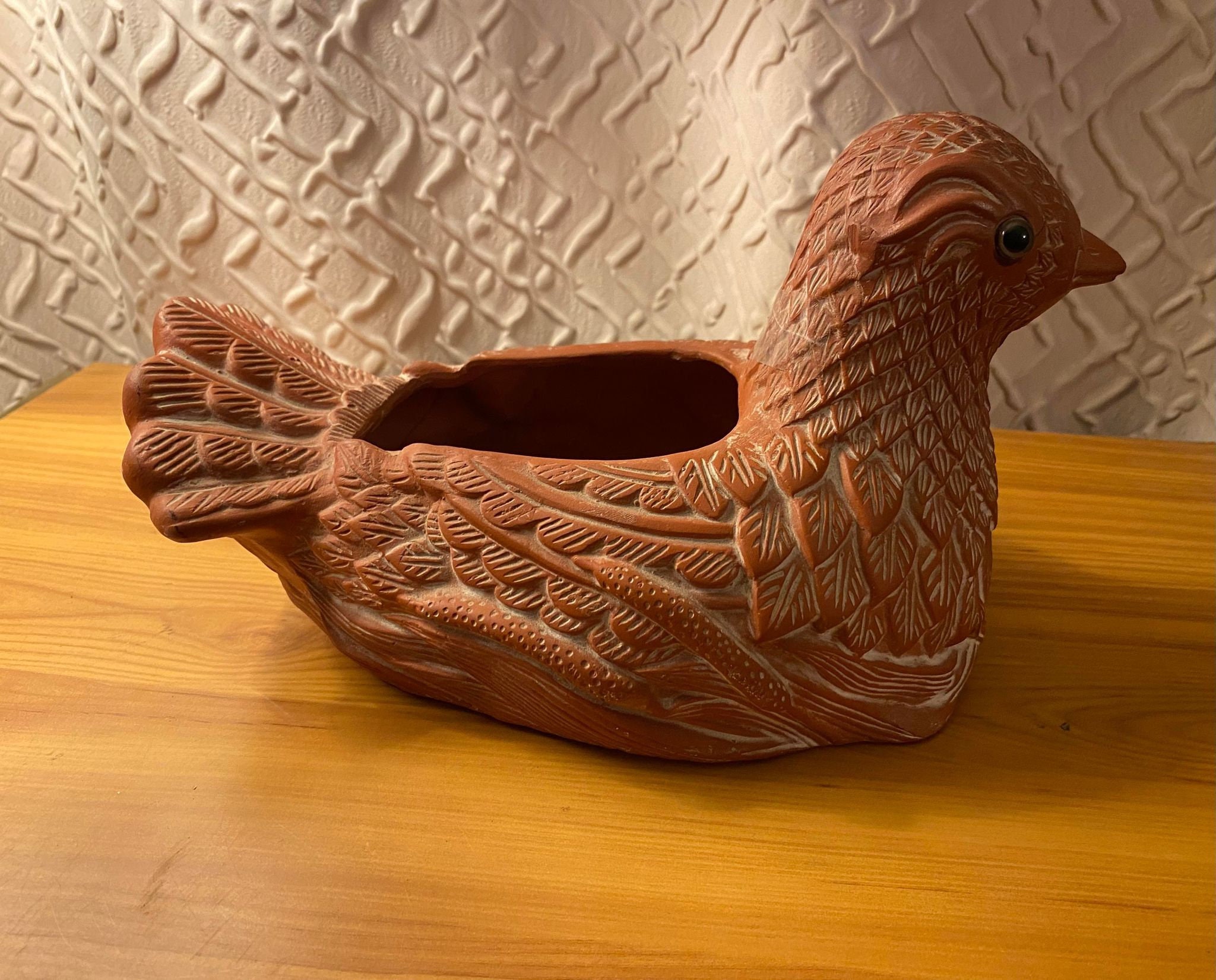 Vintage Terracotta Brown Bird Planter by Teleflora Made in - Etsy
