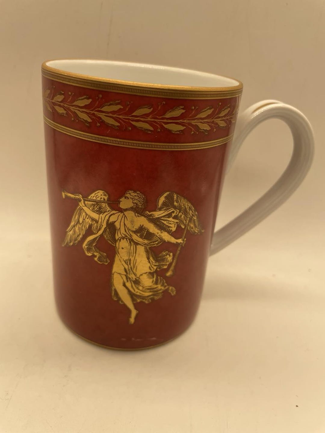 Vintage Mottahedeh Angel Gabriel Red Currant Porcelain Mug - Etsy