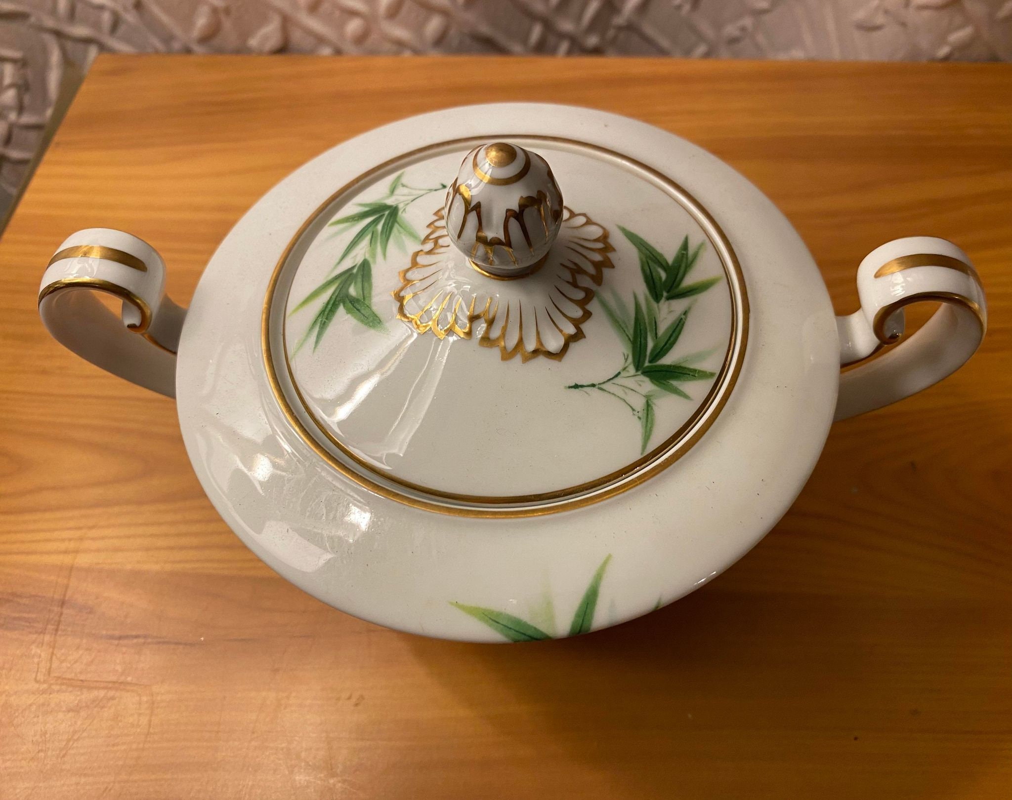 Vintage Noritake Green Bamboo Toki Kaisha #1538G Cream & Sugar Set - Etsy