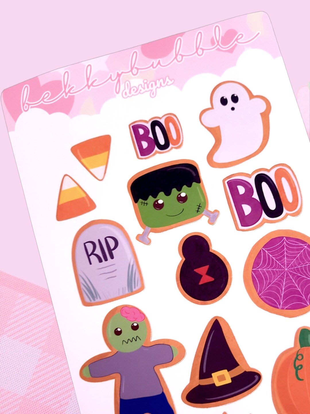 Spoopy Cookies Sticker Sheet Halloween Cookie Halloween Stickers Cookie ...