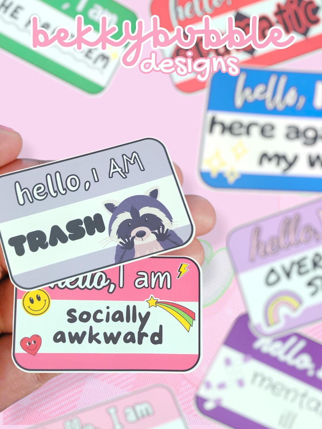 Hello, I Am Sticker | Social Awkward | Mentally Ill | Funny Sticker ...
