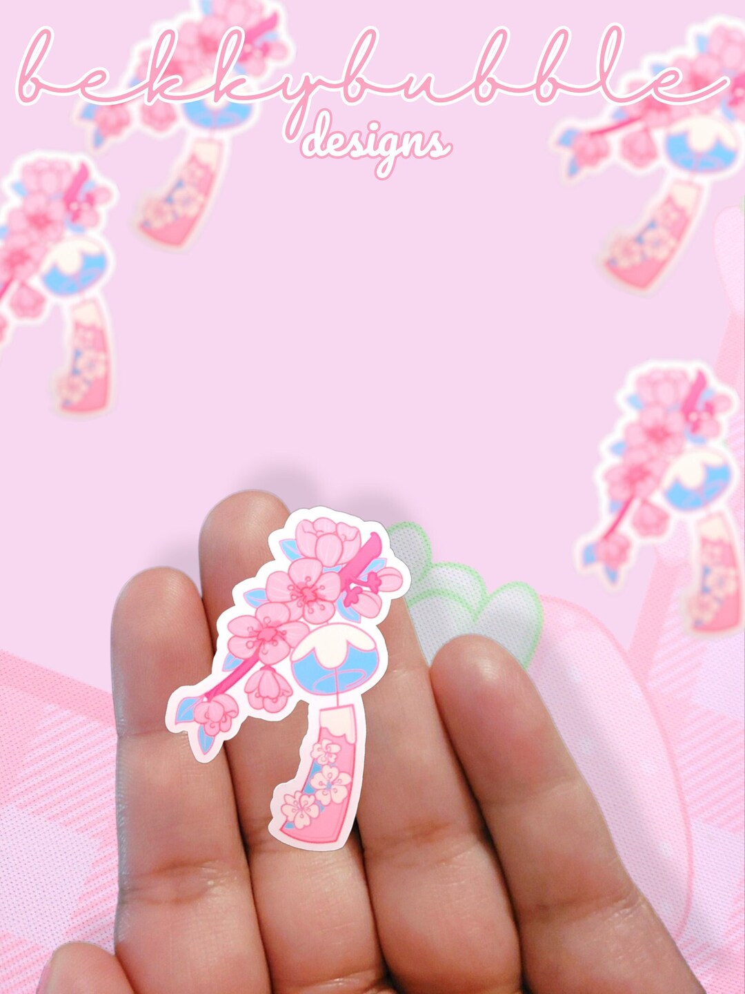 Sakura Wish Sticker | Cherry Blossom | Pink Flower | Pink Sticker ...