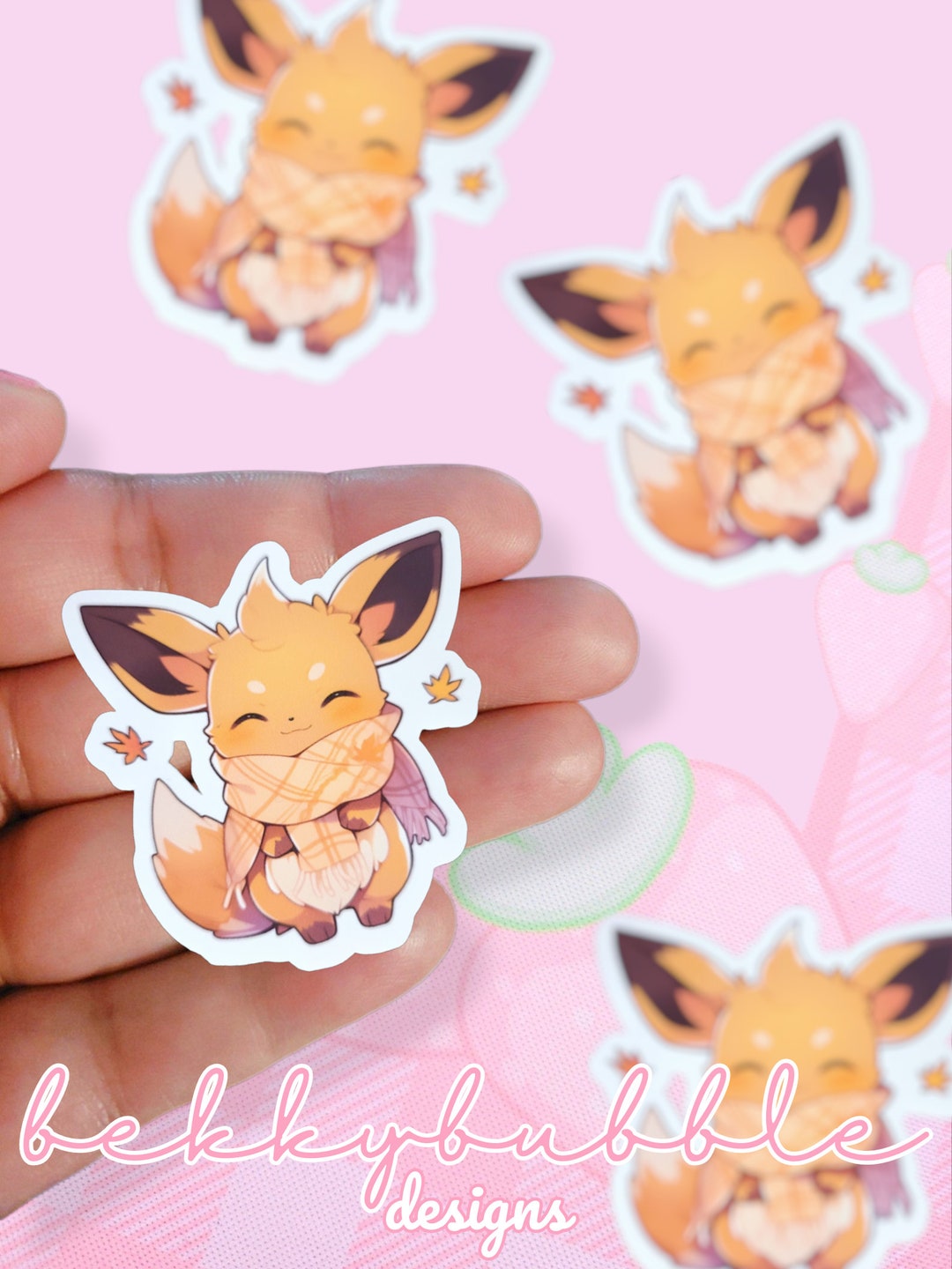 Cozy Eevee Sticker Pokemon Inspired Fall Sticker Cozy Sticker Cozy ...